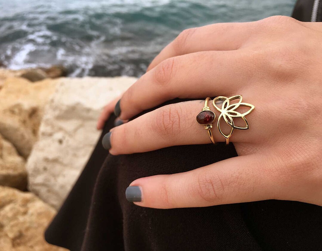 Lotus Ring, Flower Ring, Lotus Design, Boho Ring, Bohemian Jewelry ...