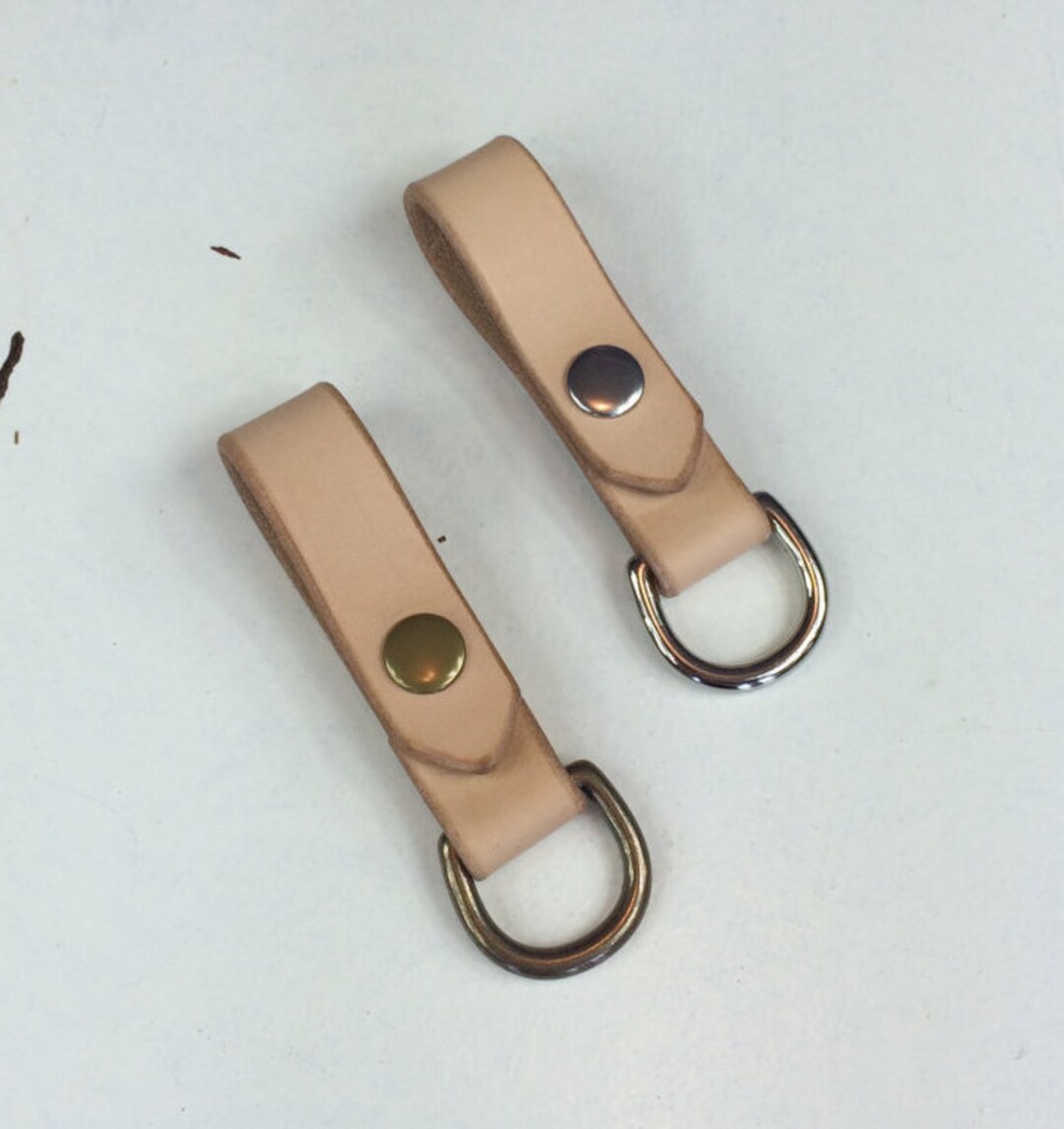 Leather Belt Loop Key Fob key Ring, Key Chain With D-ring in Natural - Etsy