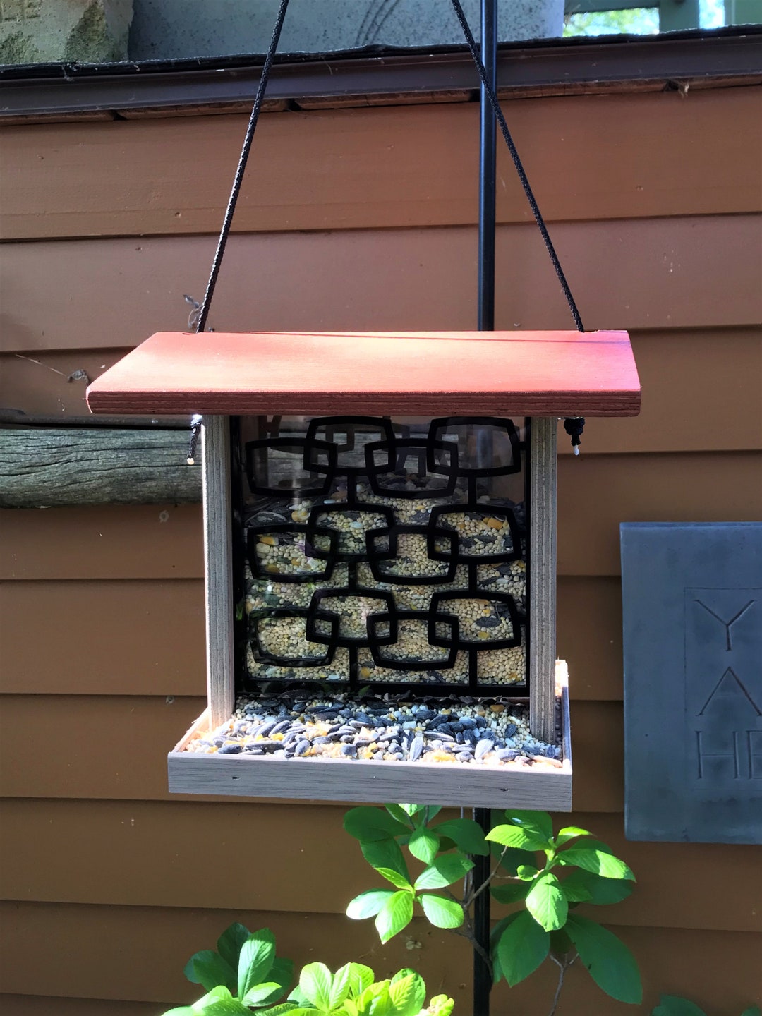 Bird Feeder atomic Ranch Barn Red Finish - Etsy