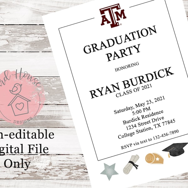 Texas a and M Graduation Invitations - Etsy