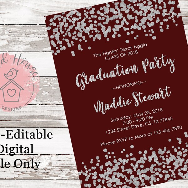 Texas a and M Graduation Invitations - Etsy