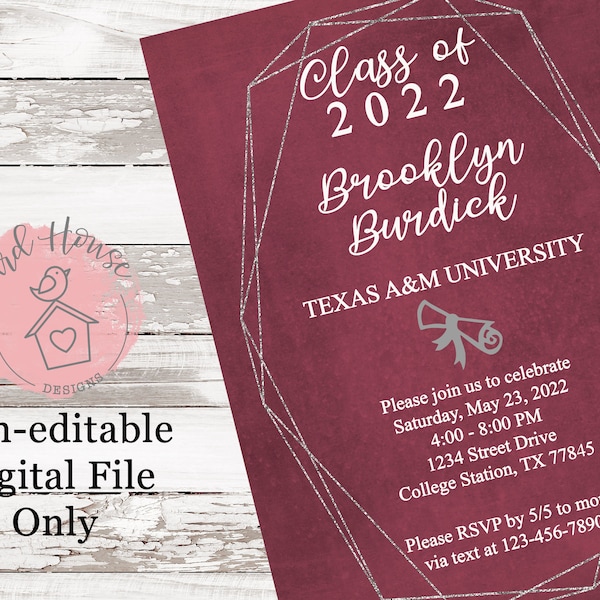 Texas a and M Graduation Invitations - Etsy