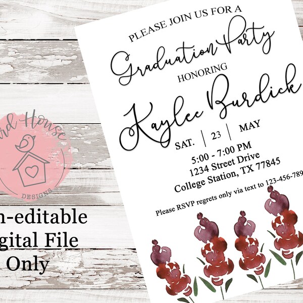 Texas a and M Graduation Invitations - Etsy