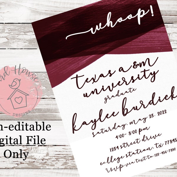 Texas a and M Graduation Invitations - Etsy