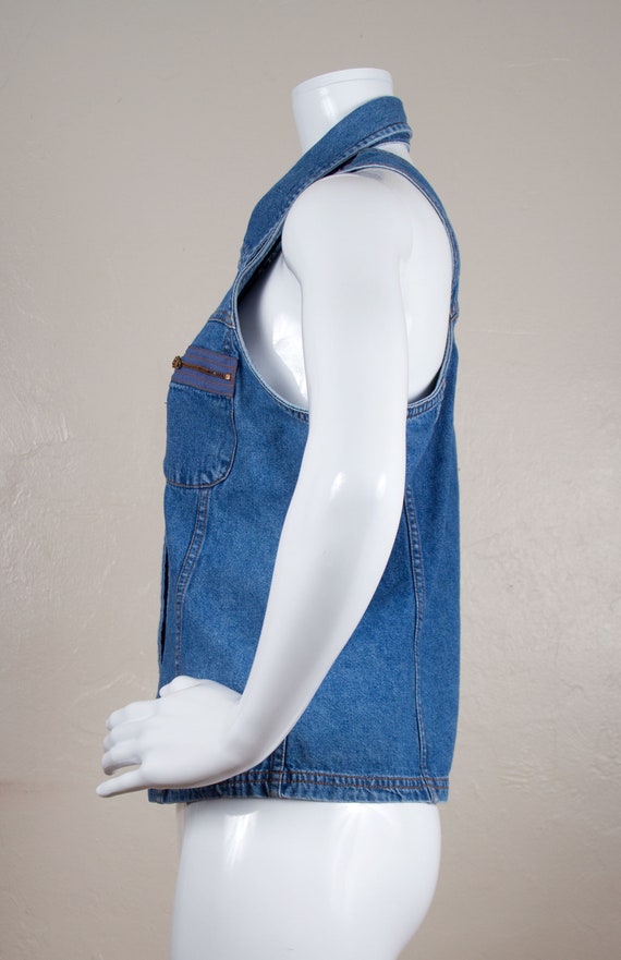 Vintage 1990s Levi's Levis Halter Vest Blue Denim 100… - Gem