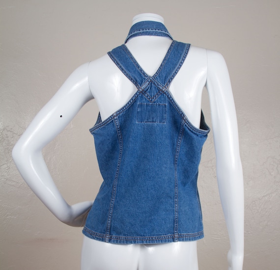 Vintage 1990s Levi's Levis Halter Vest Blue Denim 100… - Gem