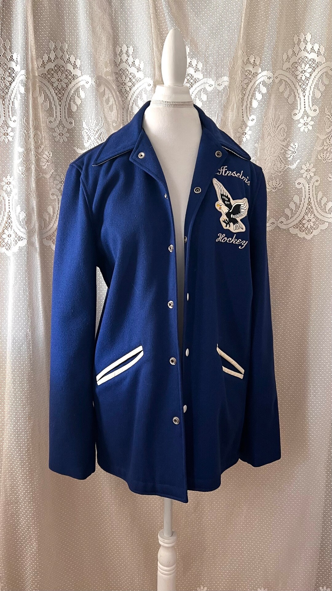 Vintage 60s Blue Letterman Jacket / Vintage Varsity Letterman Jacket ...