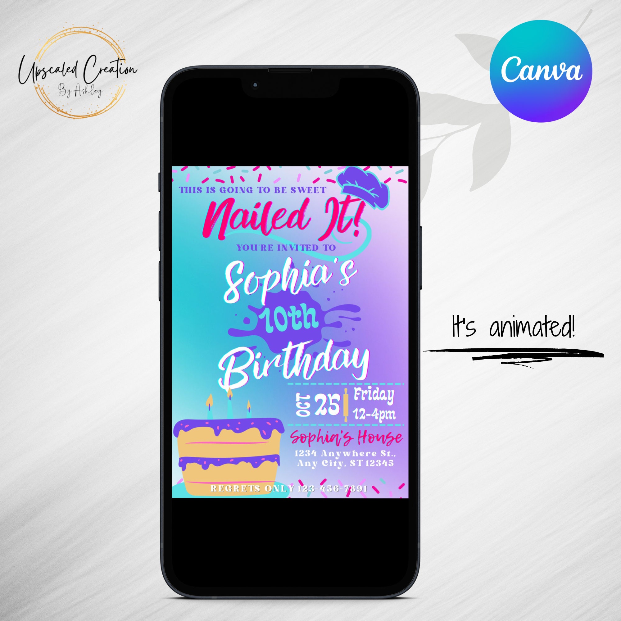 Nailed It Birthday Party Invite, Digital Download, Editable Template ...
