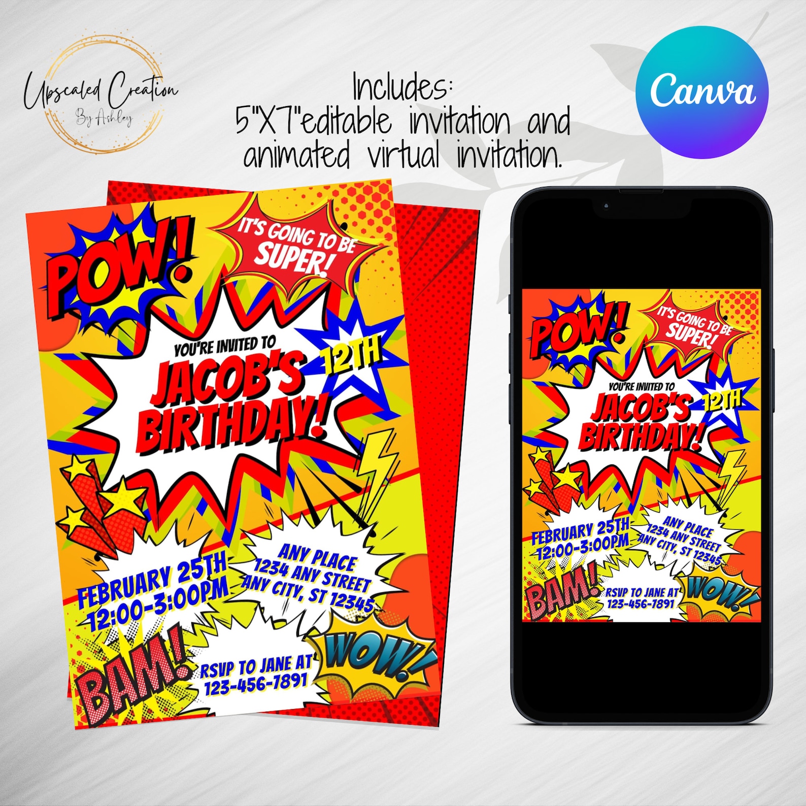 Comic Birthday Invite, This is Going to Be Super!, Comic Themed Bday ...