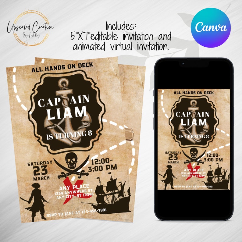 Pirate Party Invite, Treasure Map Invite, Walk the Plank, X Marks the ...