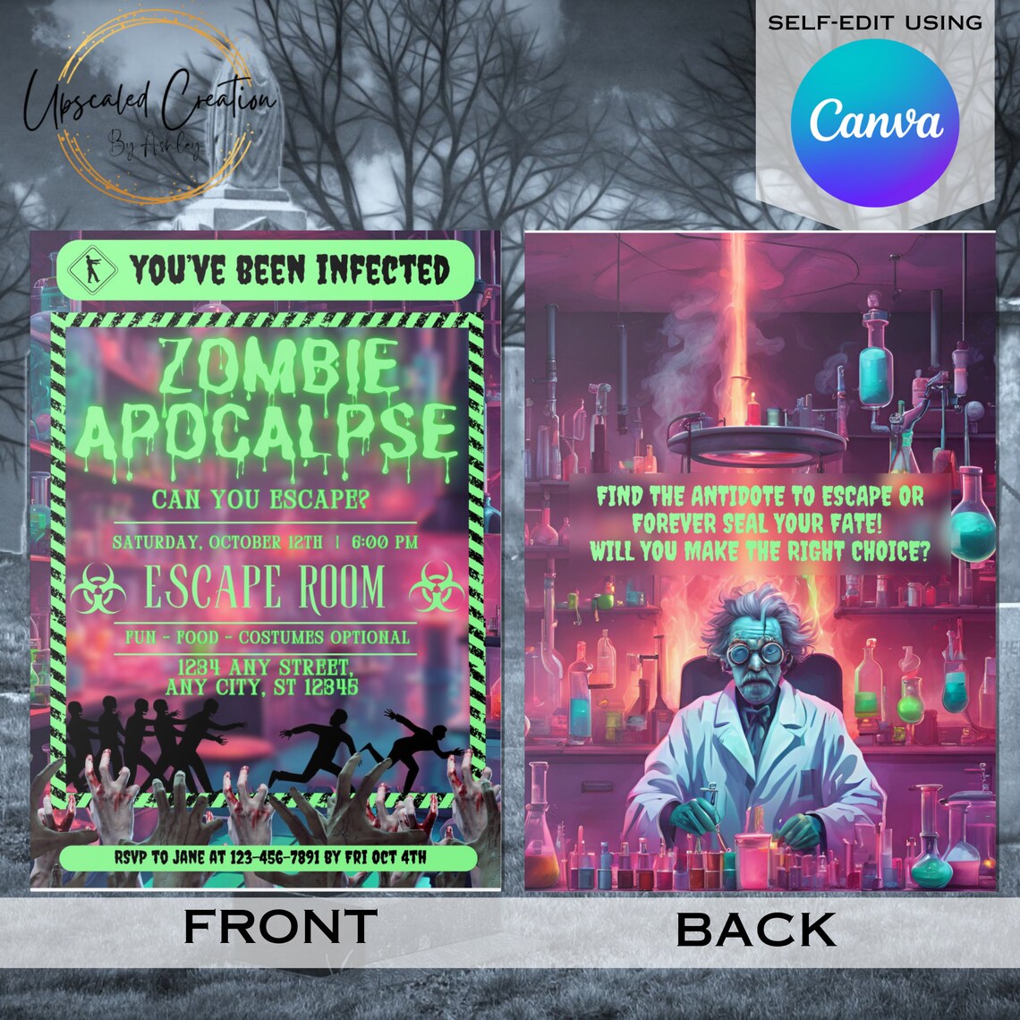 Zombie Apocalypse Halloween Invitation: Animated Party Invite (digital ...