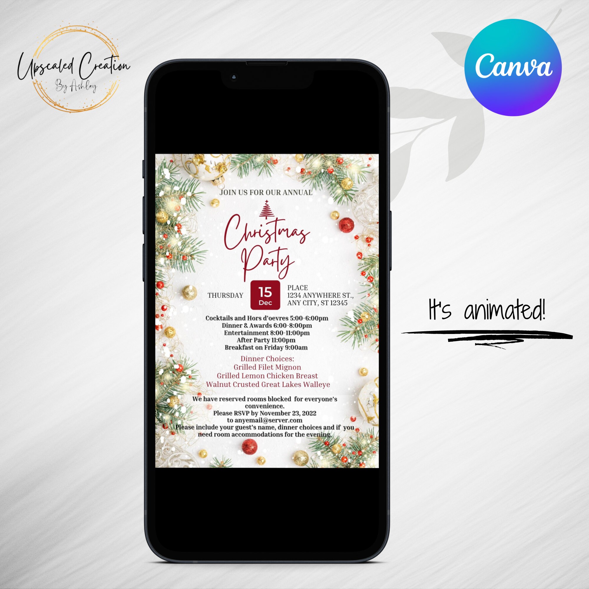 Christmas Party Invitation Digital Download Editable - Etsy