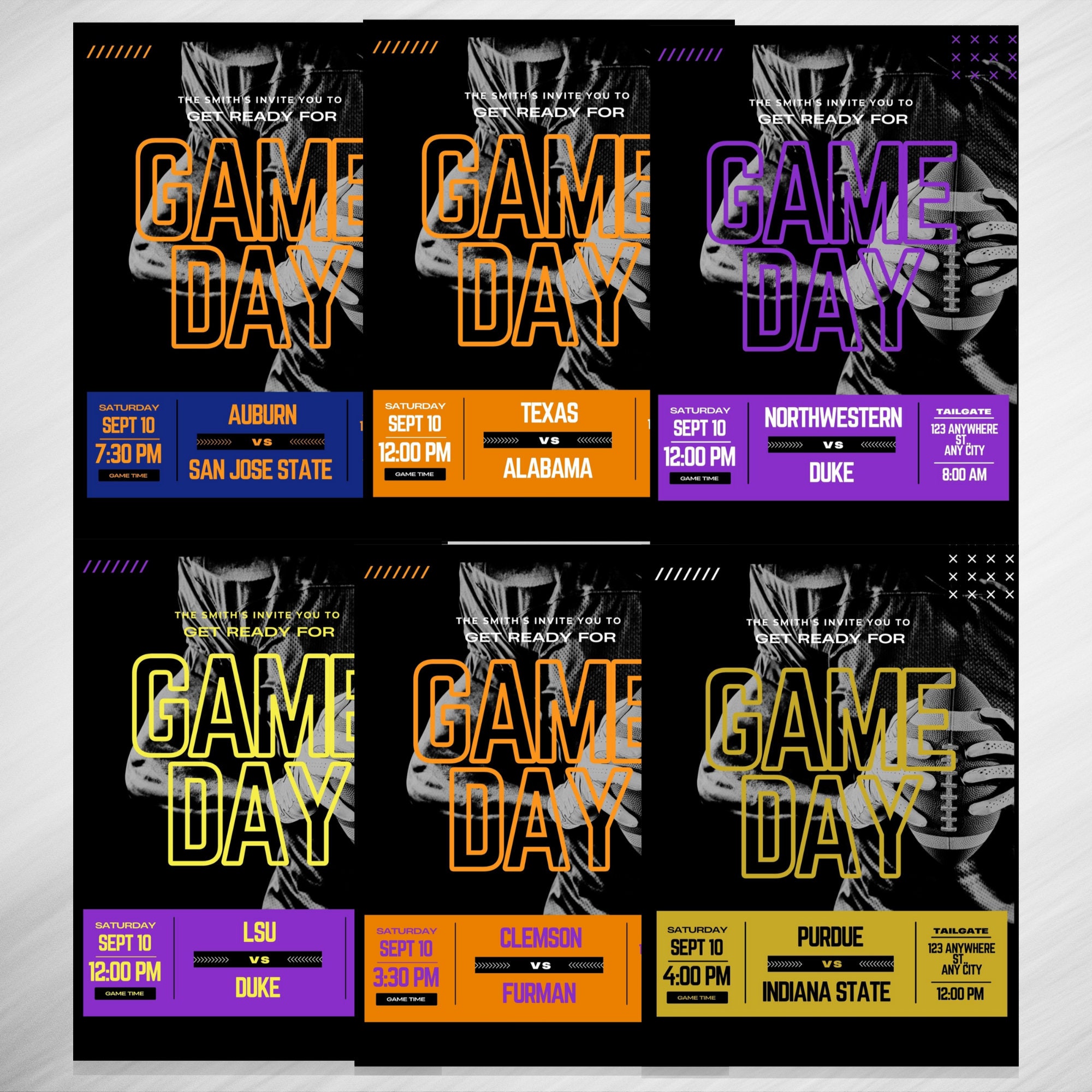 Game Day, Tailgate Invite, Digital Download, Template, Football, Food ...