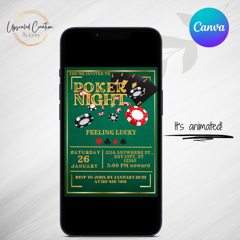 Poker Night Invitation: Editable Template (digital Download) - Etsy