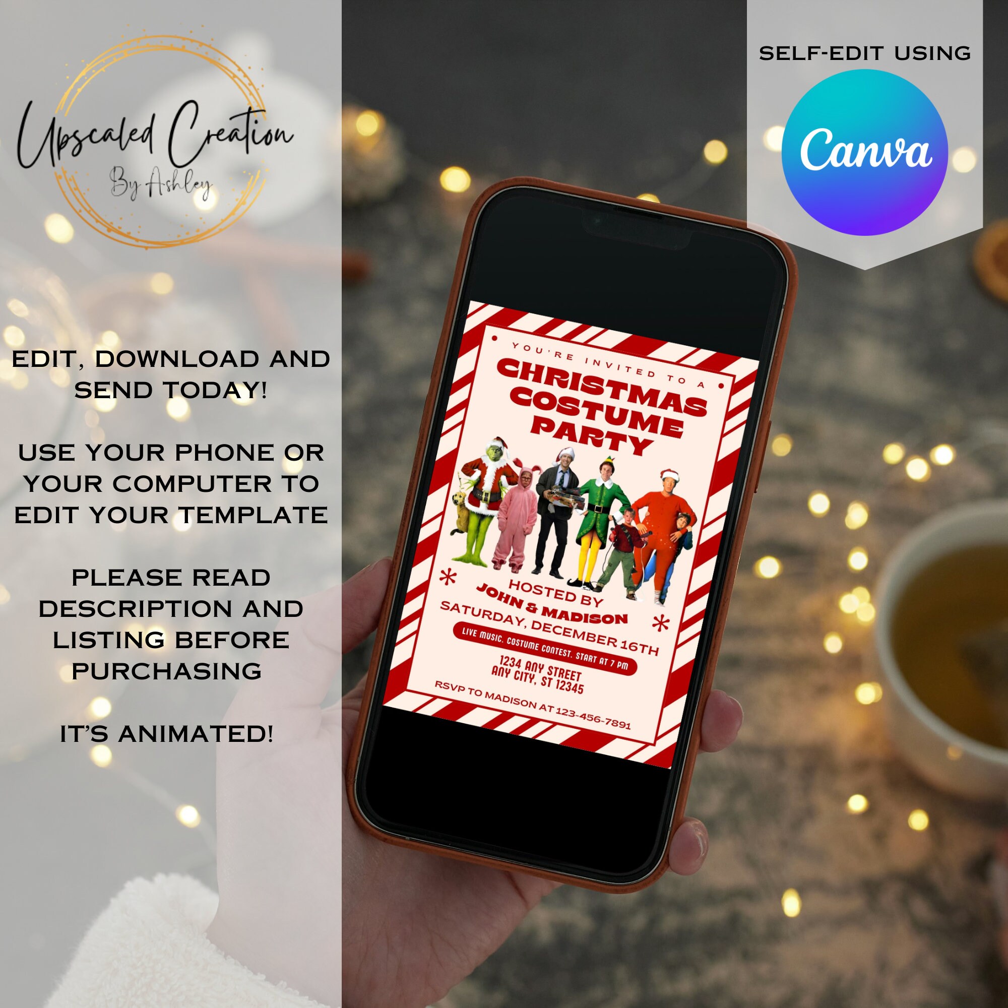 Christmas Costume Party Invitation: Cosplay Holiday Party Invite, Movie ...