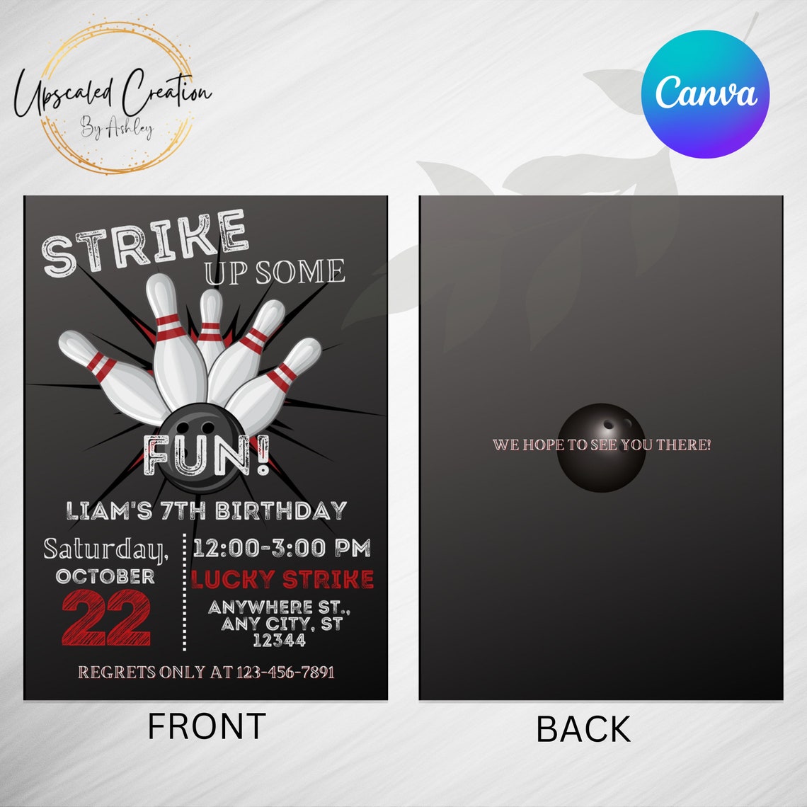 Strike up Some Fun, Digital Download, Editable Template, Virtual Invite ...