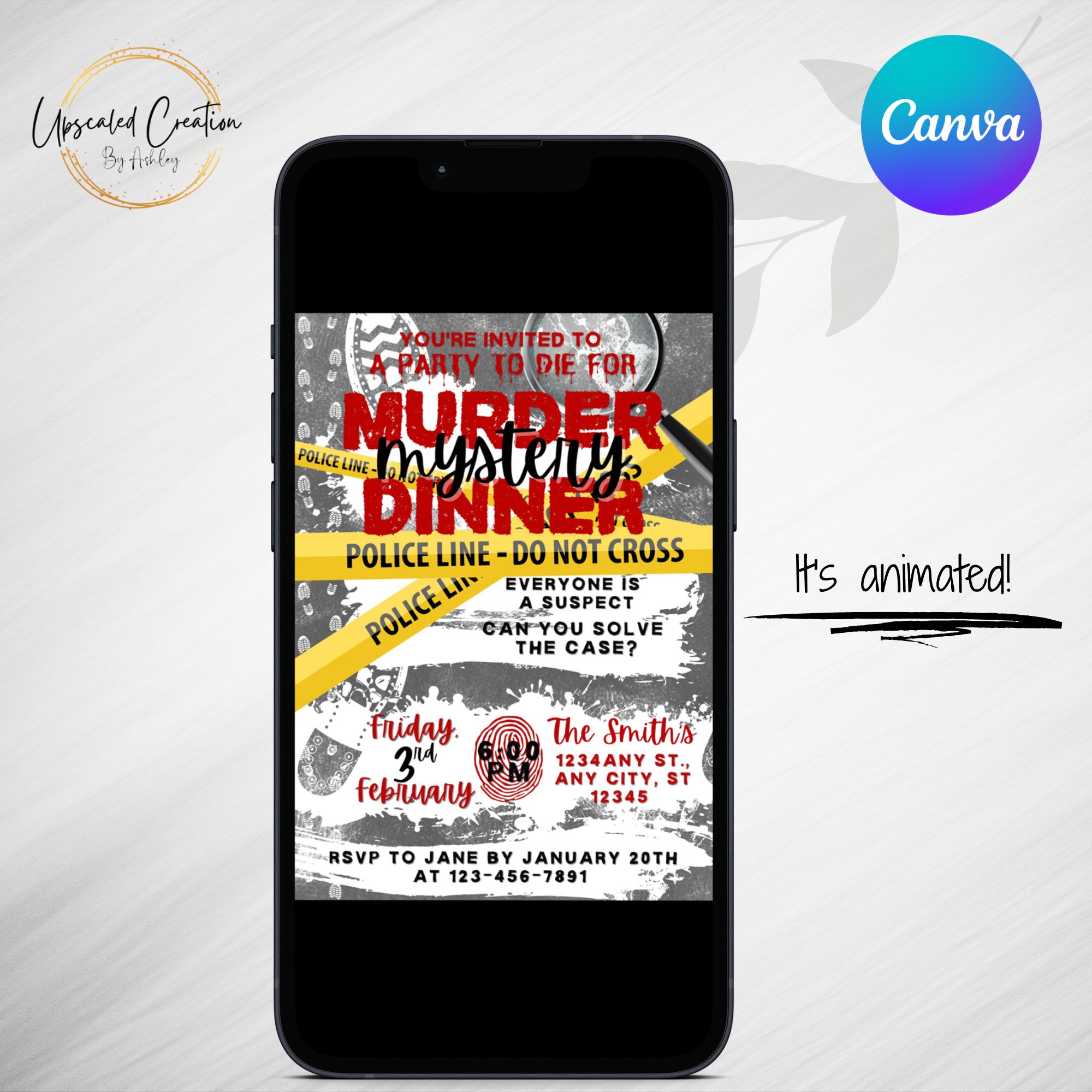 Murder Mystery Dinner Party Invite, Party to Die For, Digital Download ...