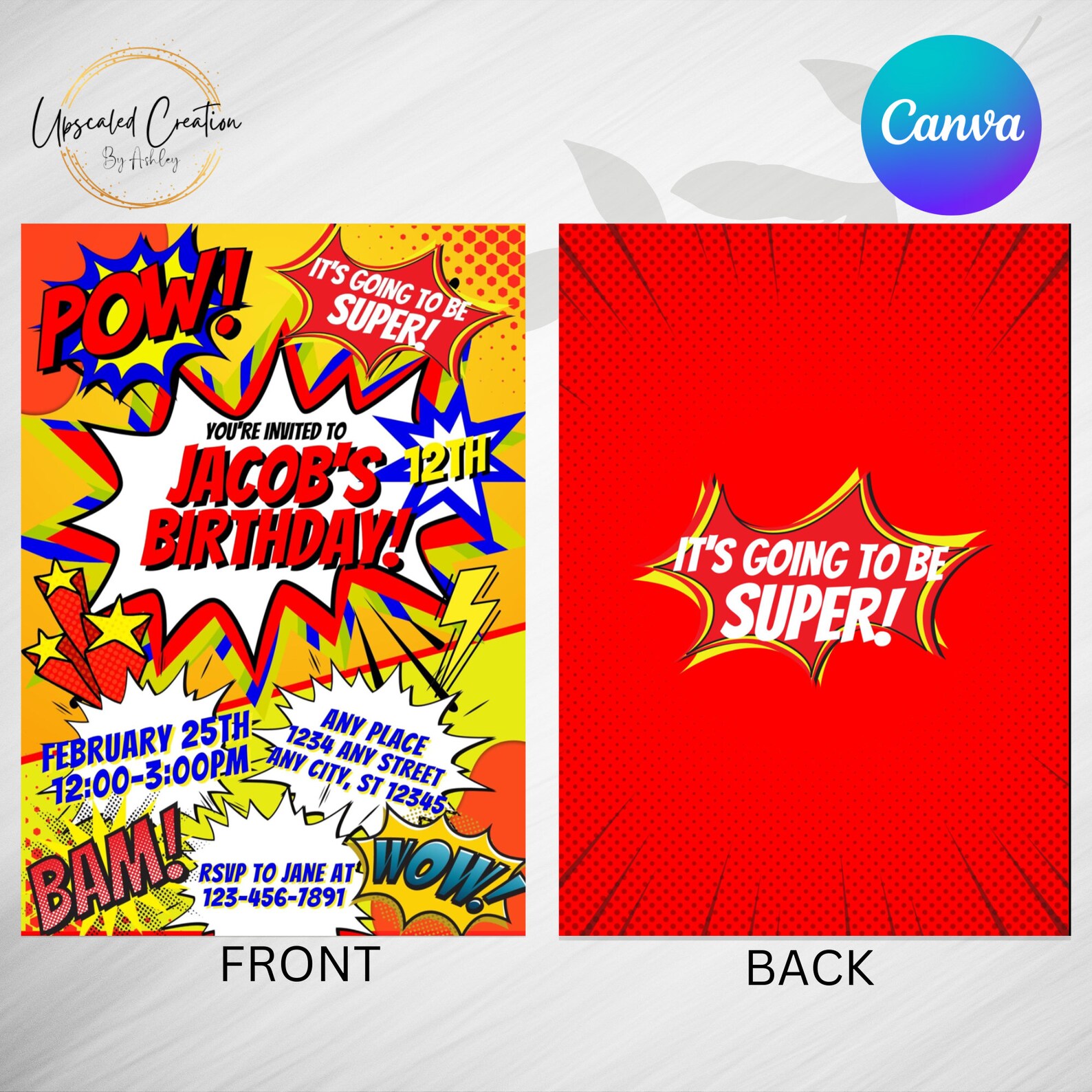 Comic Birthday Invite, This is Going to Be Super!, Comic Themed Bday ...