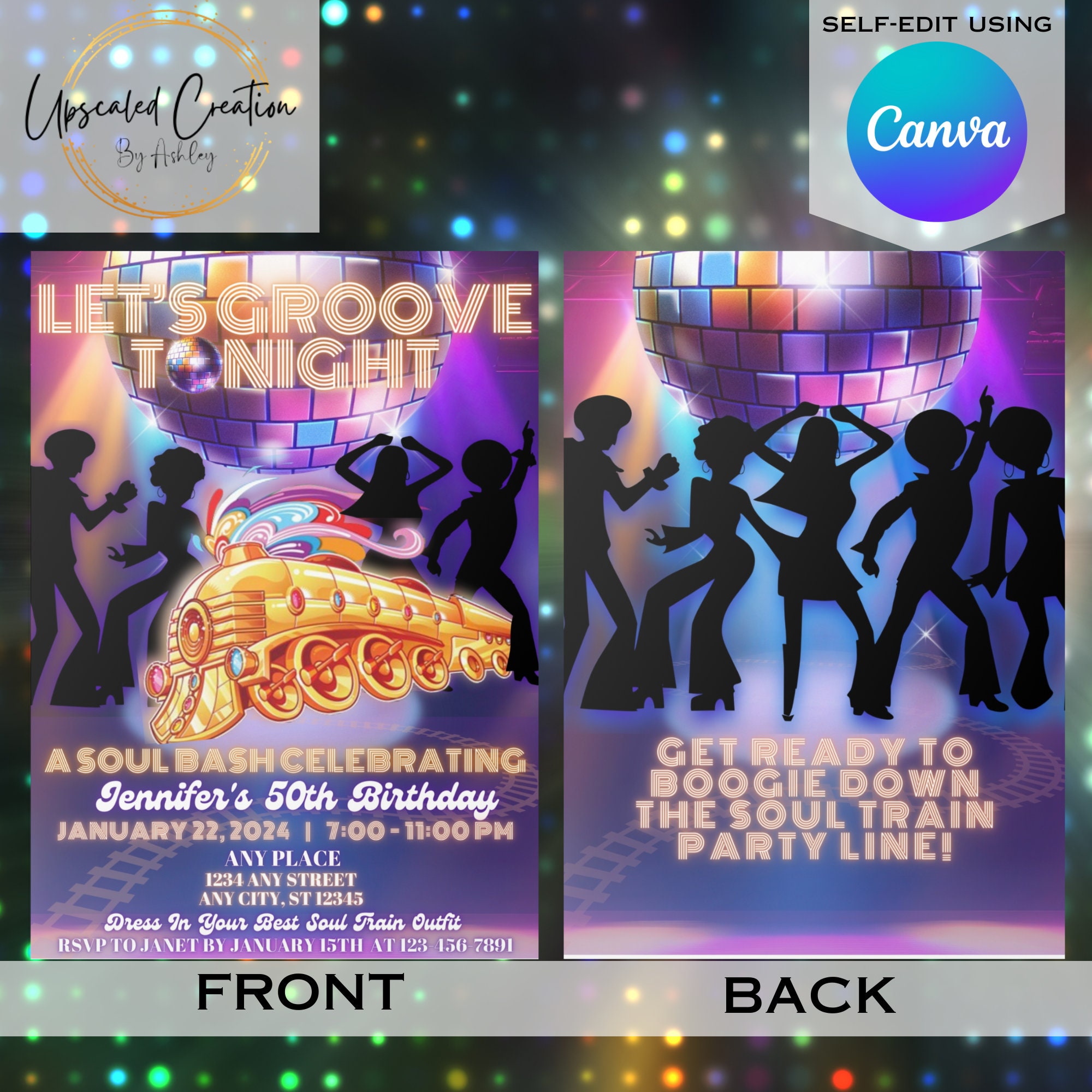 Soul Train Birthday Invitation: Retro Disco Party (digital Download) - Etsy