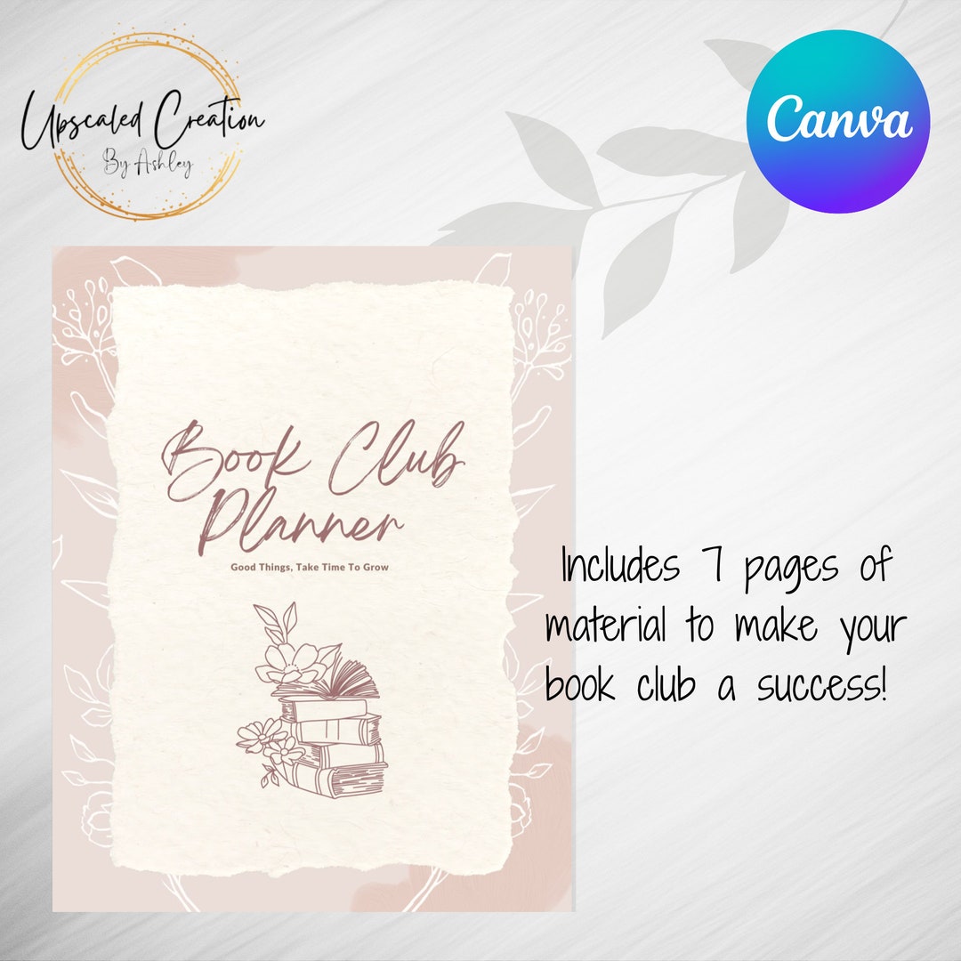 Flower Rose Book Club Invite and Planner, Book Club Planner, Book Club ...