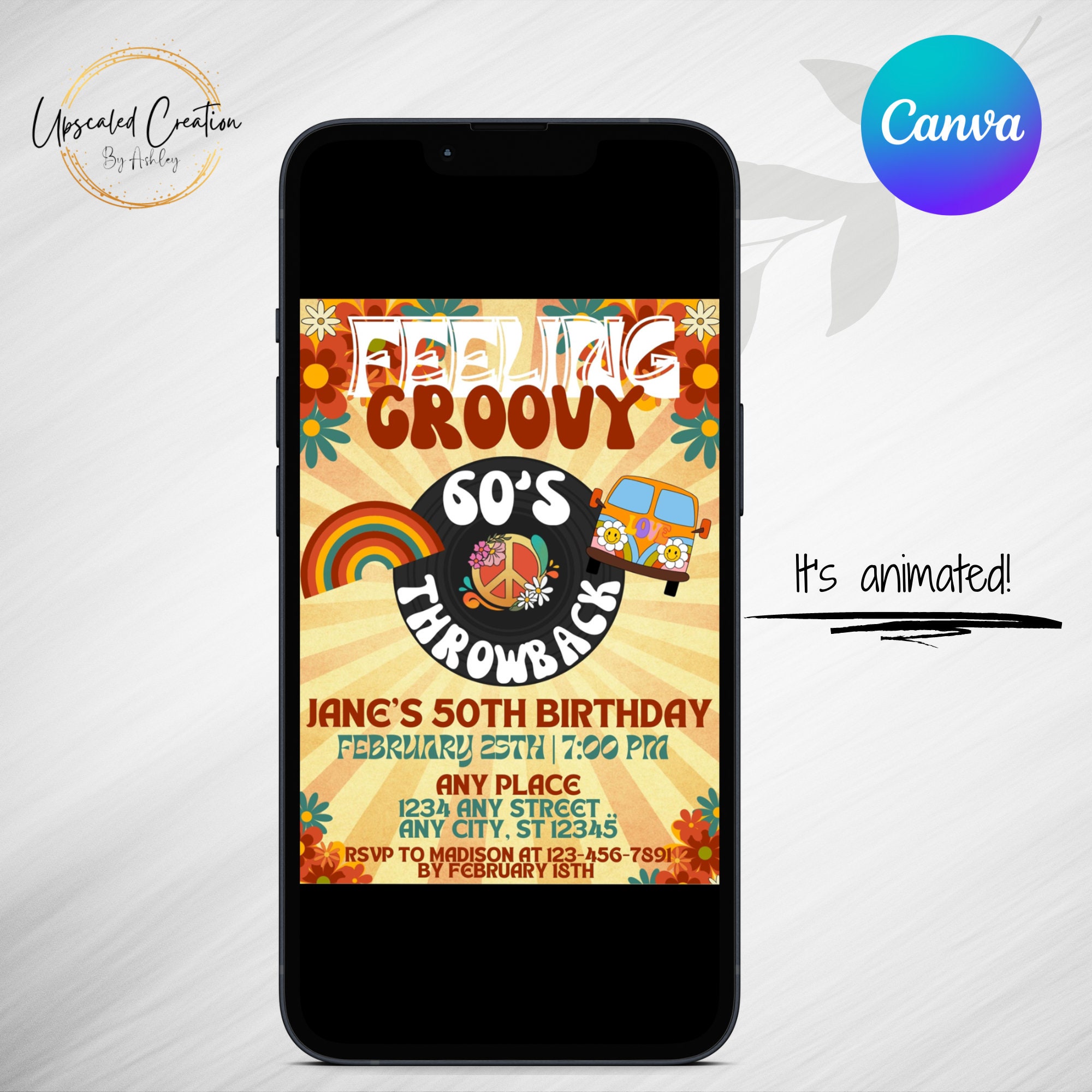 Throwback to the 60's Invite Feeling Groovy Invite - Etsy