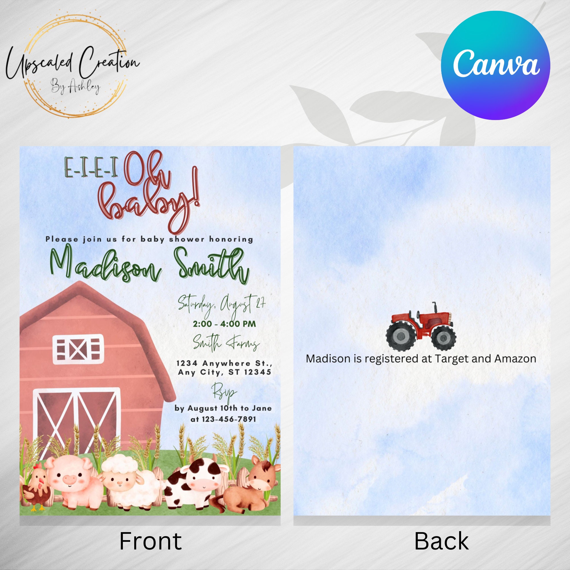 Adorable Farmyard Friends Baby Shower Bundle - Baryard Baby Shower ...