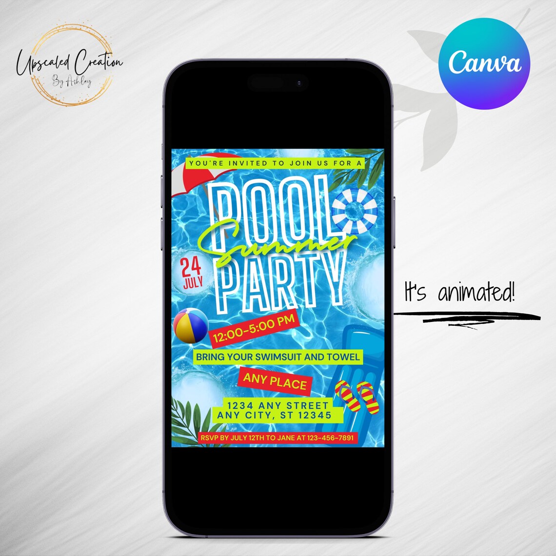 Summer Time Pool Party Invitation, Summer Summer Time, Pool Party ...