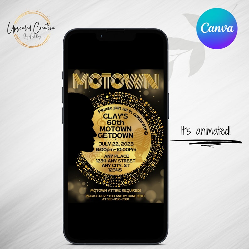 Motown Get Down Male Invite Motown Theme Party Invite Motown - Etsy