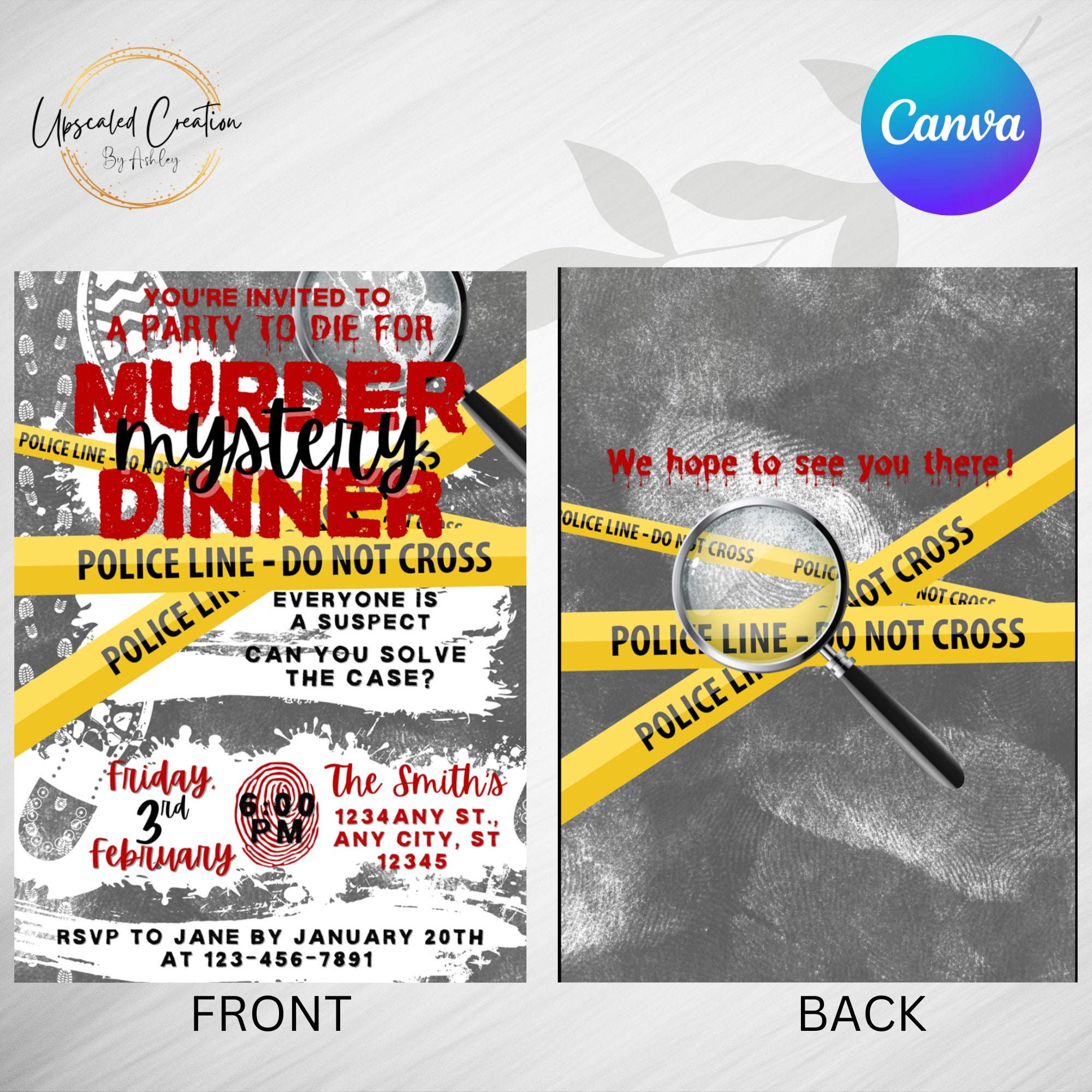 Murder Mystery Dinner Party Invite, Party to Die For, Digital Download ...