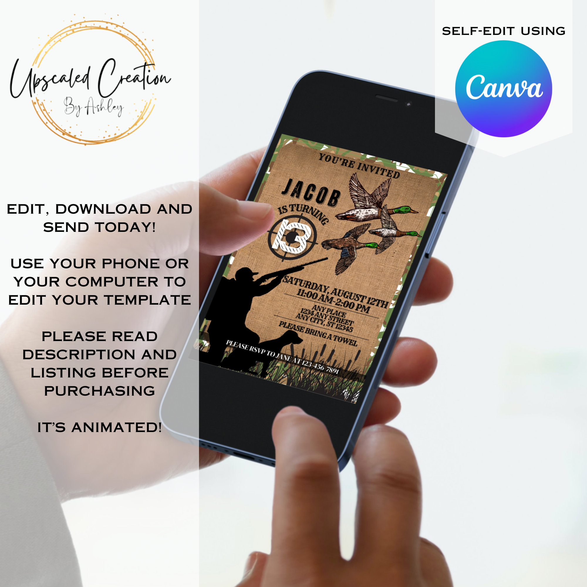 Duck Hunt Invitation, Hunting Invitation, Hunting Party, Hunt Invite ...