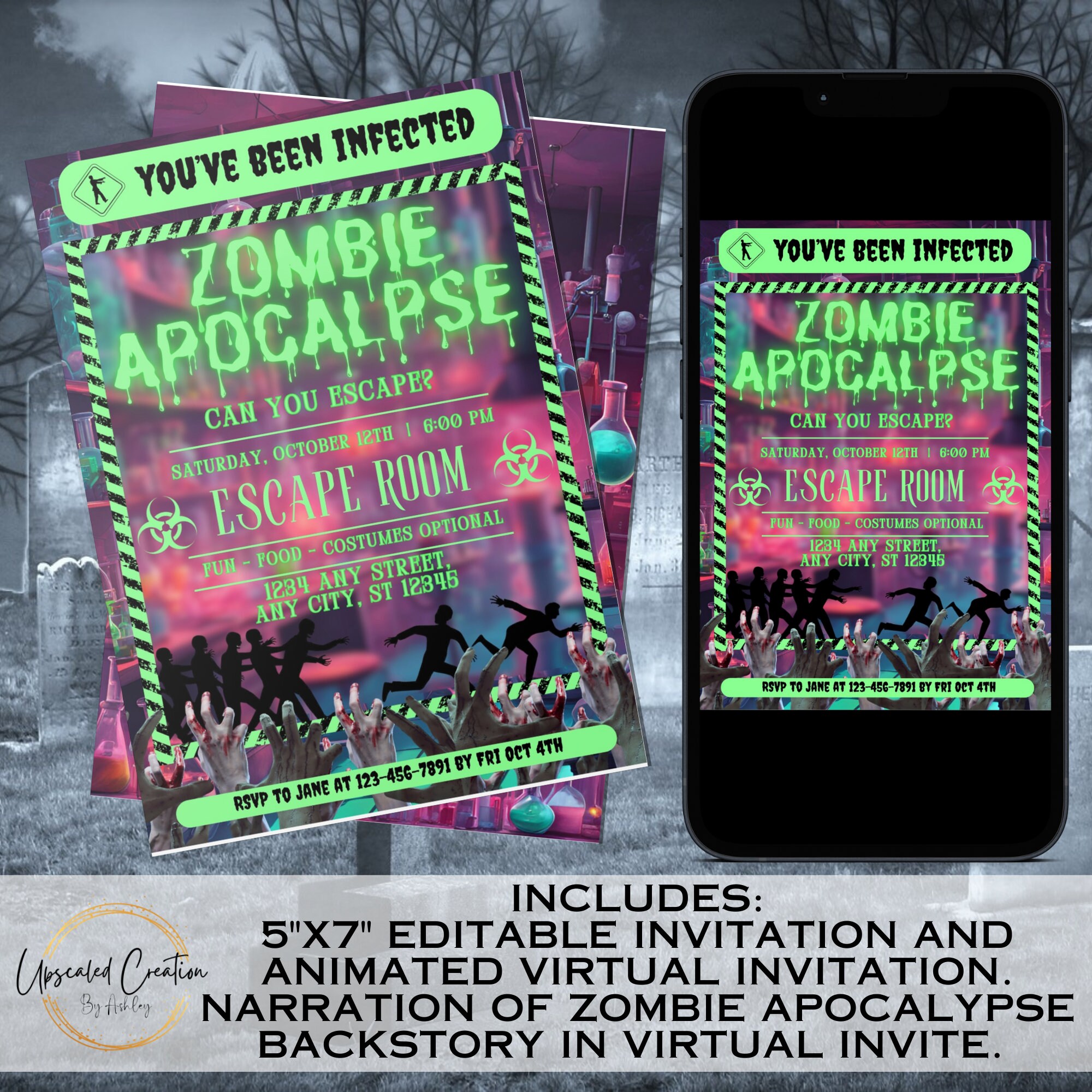 Zombie Apocalypse Invitation Template - Animated & Standard Versions ...