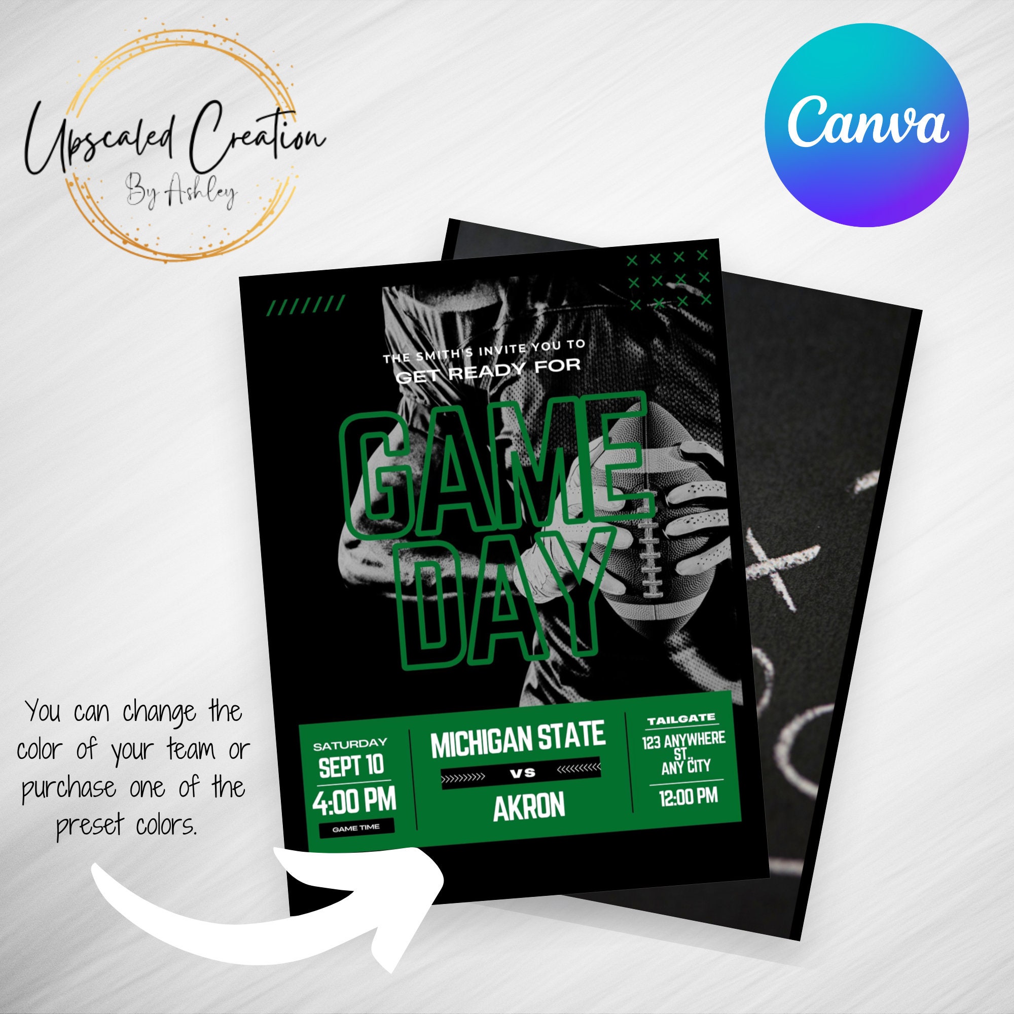 Game Day, Tailgate Invite, Digital Download, Template, Football, Food ...