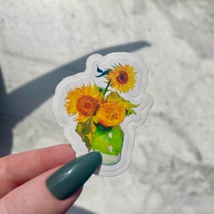 First Rendition of Sunflowers Cutout Sticker, Waterproof Vinyl Sticker ...