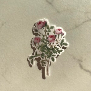 Pink Roses Sticker Waterproof Vinyl Sticker Flower Sticker - Etsy