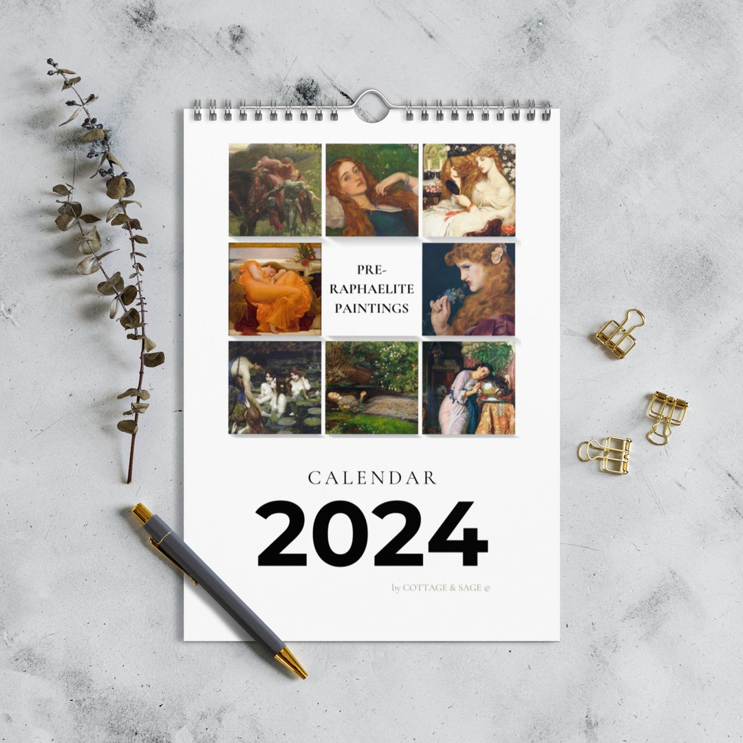 Pre-raphaelite Paintings Wall Calendar 2024 - Etsy