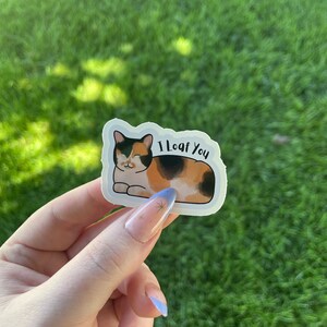 Custom Cat Sticker, “I Loaf You” Cat Loaf Waterproof Vinyl Sticker - Etsy