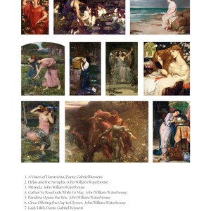 20 Pre-raphaelite Coloring Pages- Printable Adult Coloring Book - Etsy