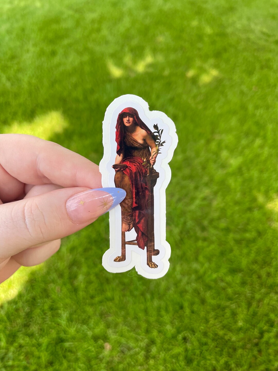 Priestess of Delphi (cutout) Sticker, Painting by John Collier - Etsy