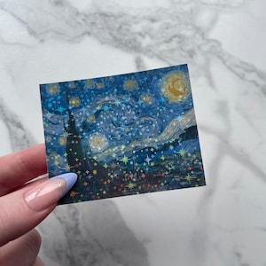 Holographic Starry Night Sticker, Waterproof Vinyl Sticker, Fine Art by ...