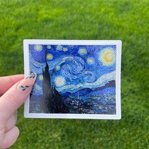 Starry Night Sticker, Waterproof Vinyl Sticker, Fine Art by Vincent Van ...