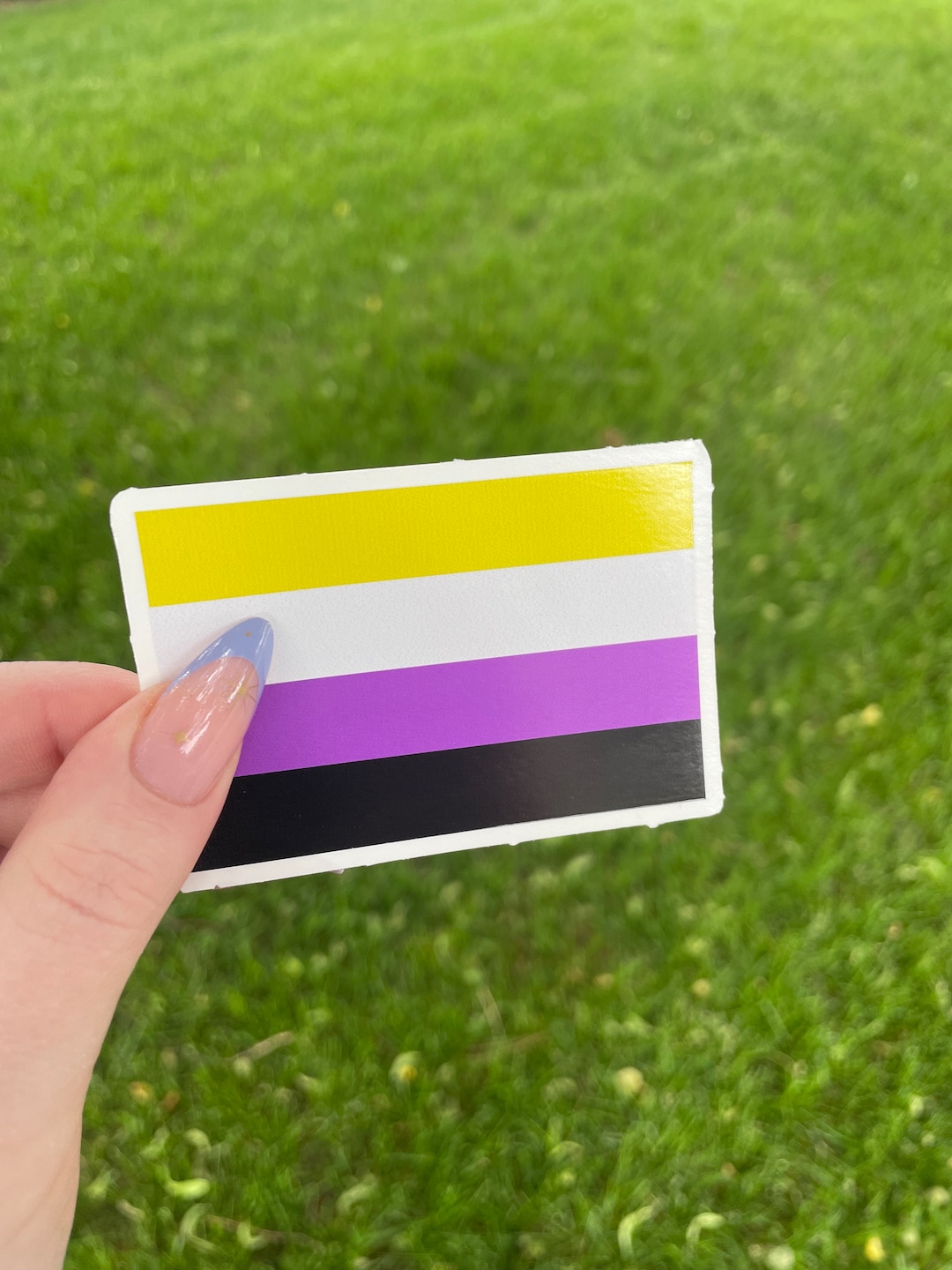 Non-binary Pride Flag, Waterproof Vinyl Sticker - Etsy