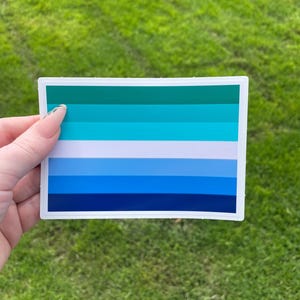 Gay Male MLM Pride Flag, LGBTQ+ Waterproof Vinyl Sticker - Etsy