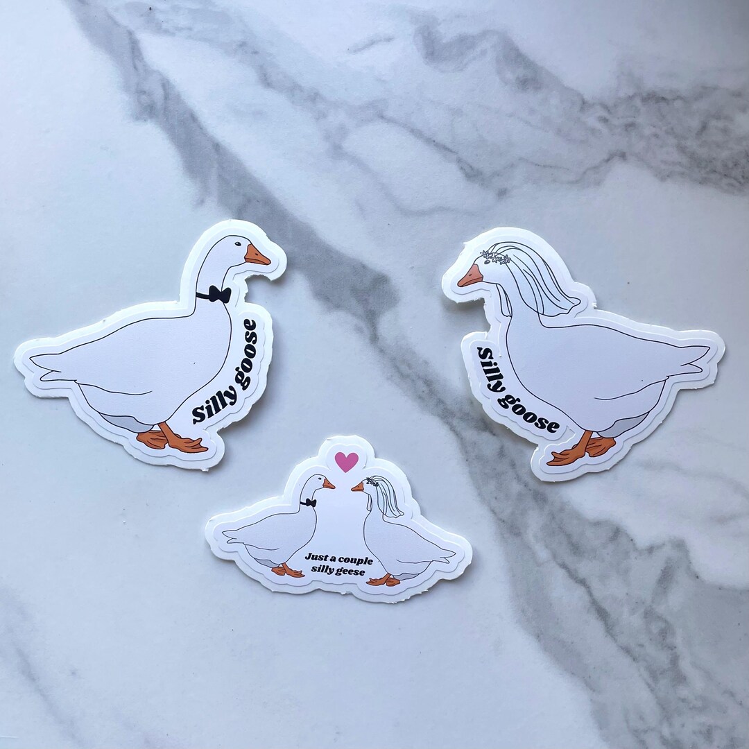 Bride and Groom Silly Goose Sticker, Waterproof Vinyl Sticker - Etsy