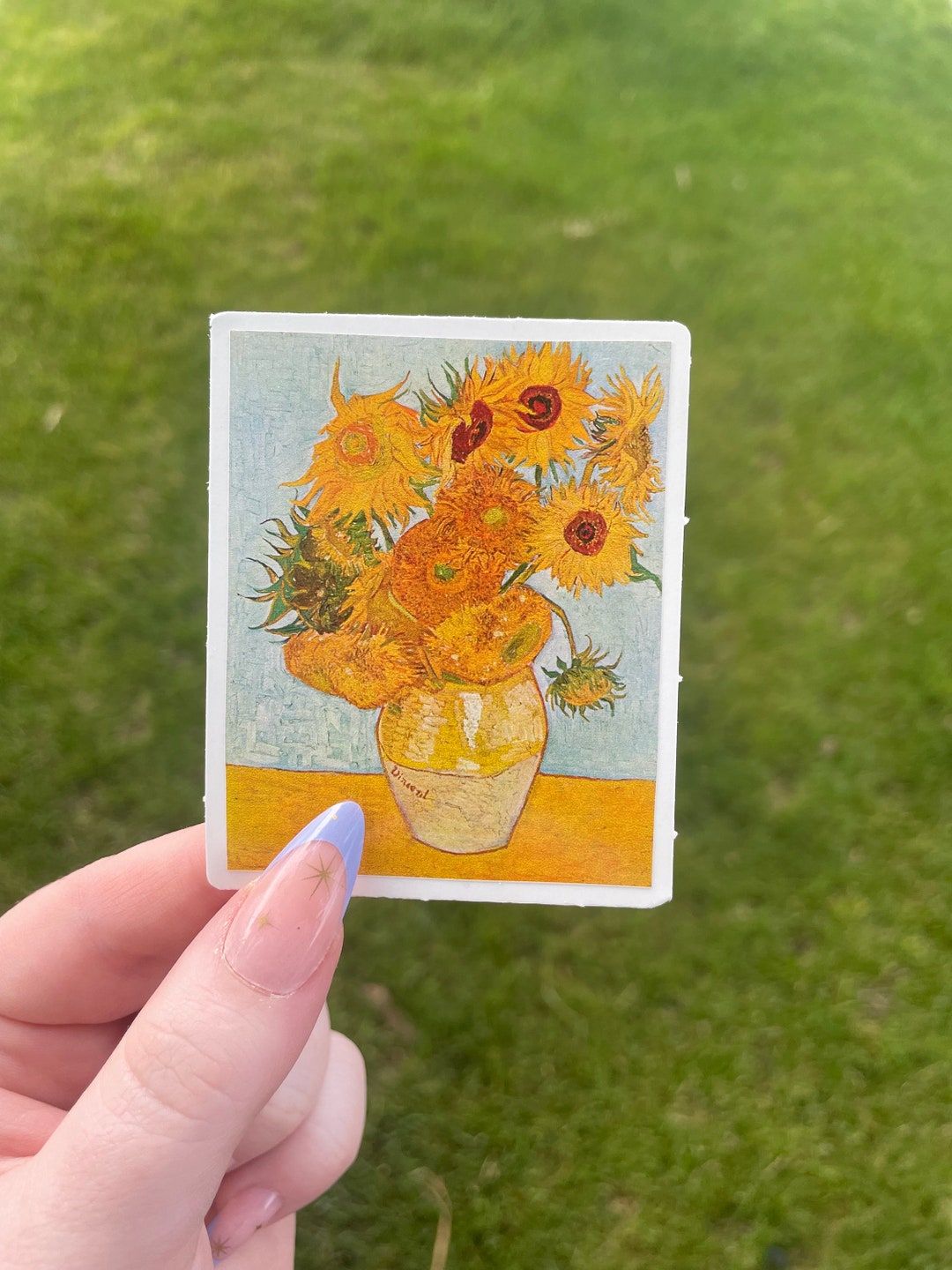 Vase With Twelve Sunflowers by Van Gogh, Waterproof Vinyl Sticker With ...