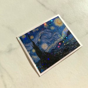 Holographic Starry Night Sticker, Waterproof Vinyl Sticker, Fine Art by ...