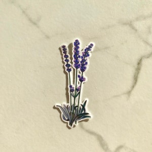 Lavender Sticker Waterproof Vinyl Sticker Flower Sticker - Etsy