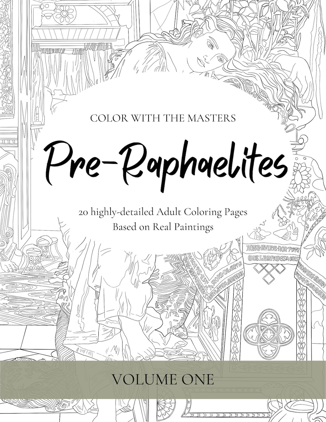 20 Pre-raphaelite Coloring Pages- Printable Adult Coloring Book - Etsy