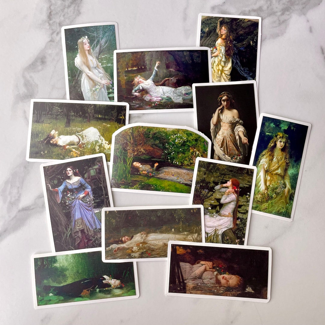 Ophelia Sticker Pack- Fine Art Paintings of Ophelia, Waterproof Vinyl ...