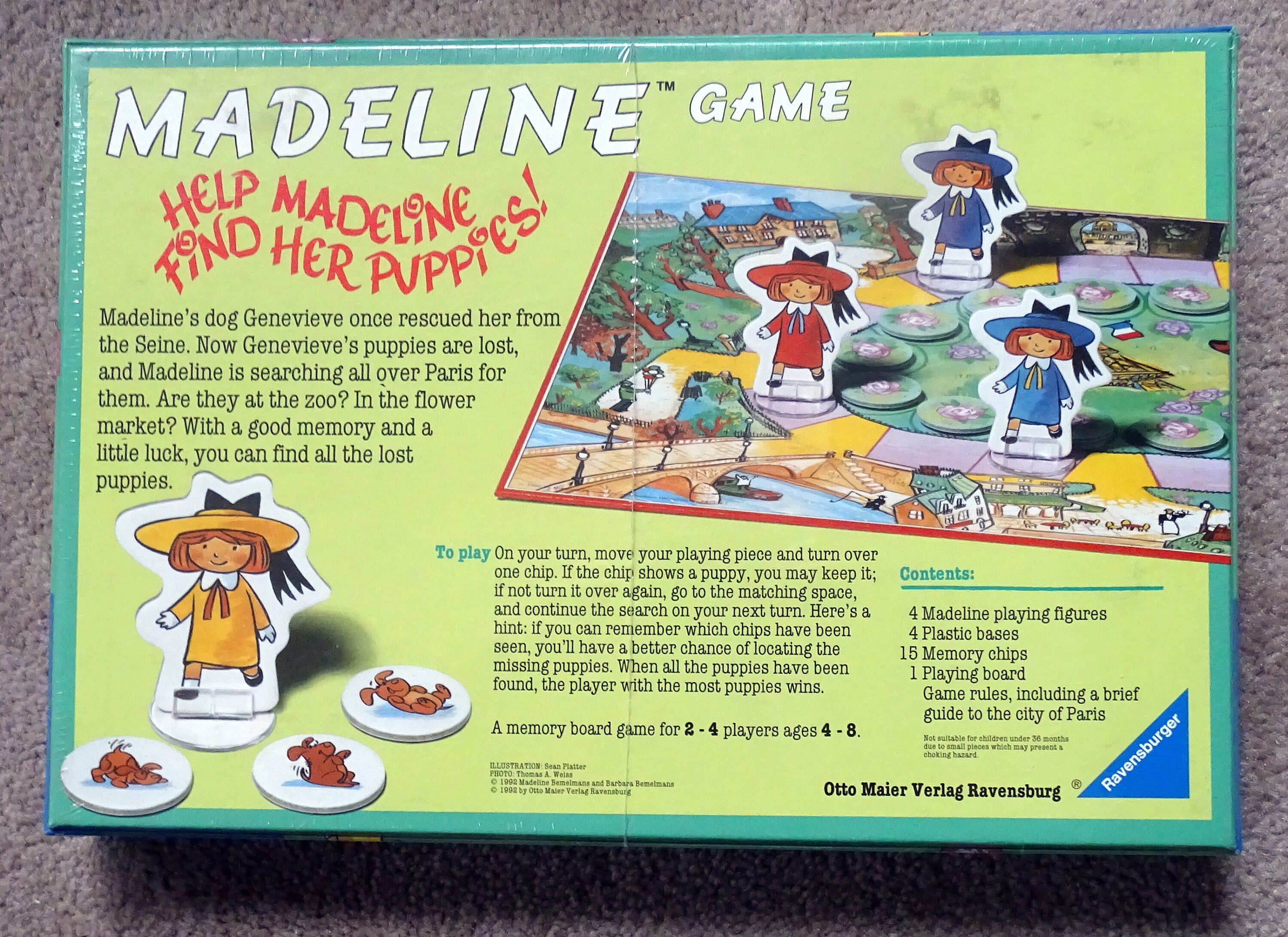 Madeline Memory Board Game, for 2 to 4 Players Ages 4 to 8 New Old ...