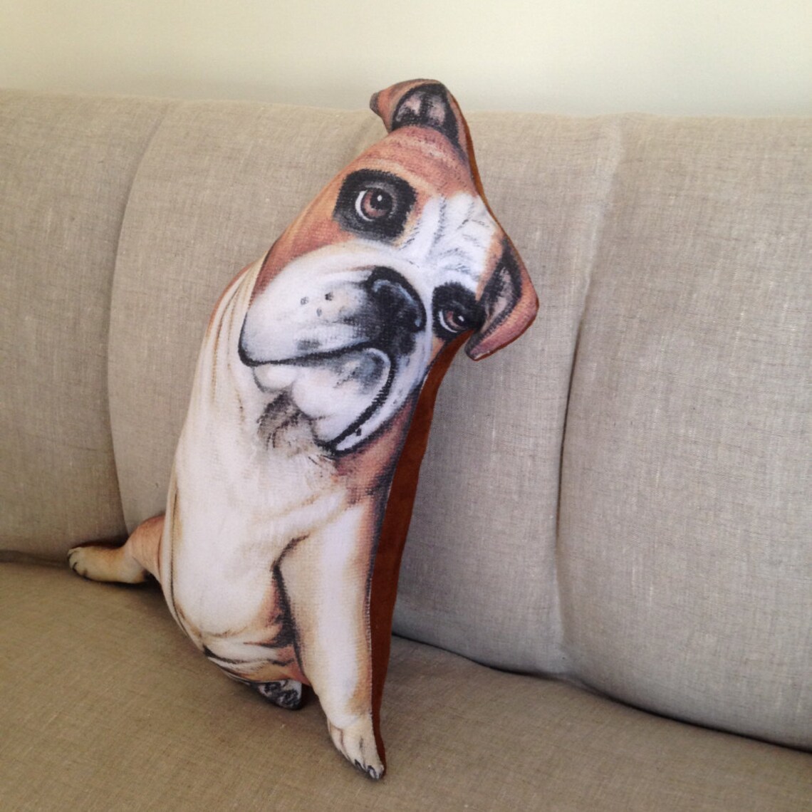Handmade Bulldog Pillow, Bulldog Throw Pillows, Dog Shaped Pillow ...